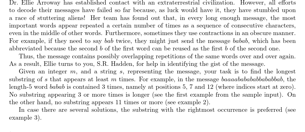 UVA12206 Stammering Aliens - 洛谷